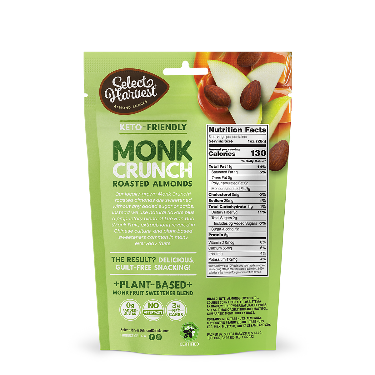 Caramel Apple Monk Crunch - California almonds sweetened with Monk Fruit