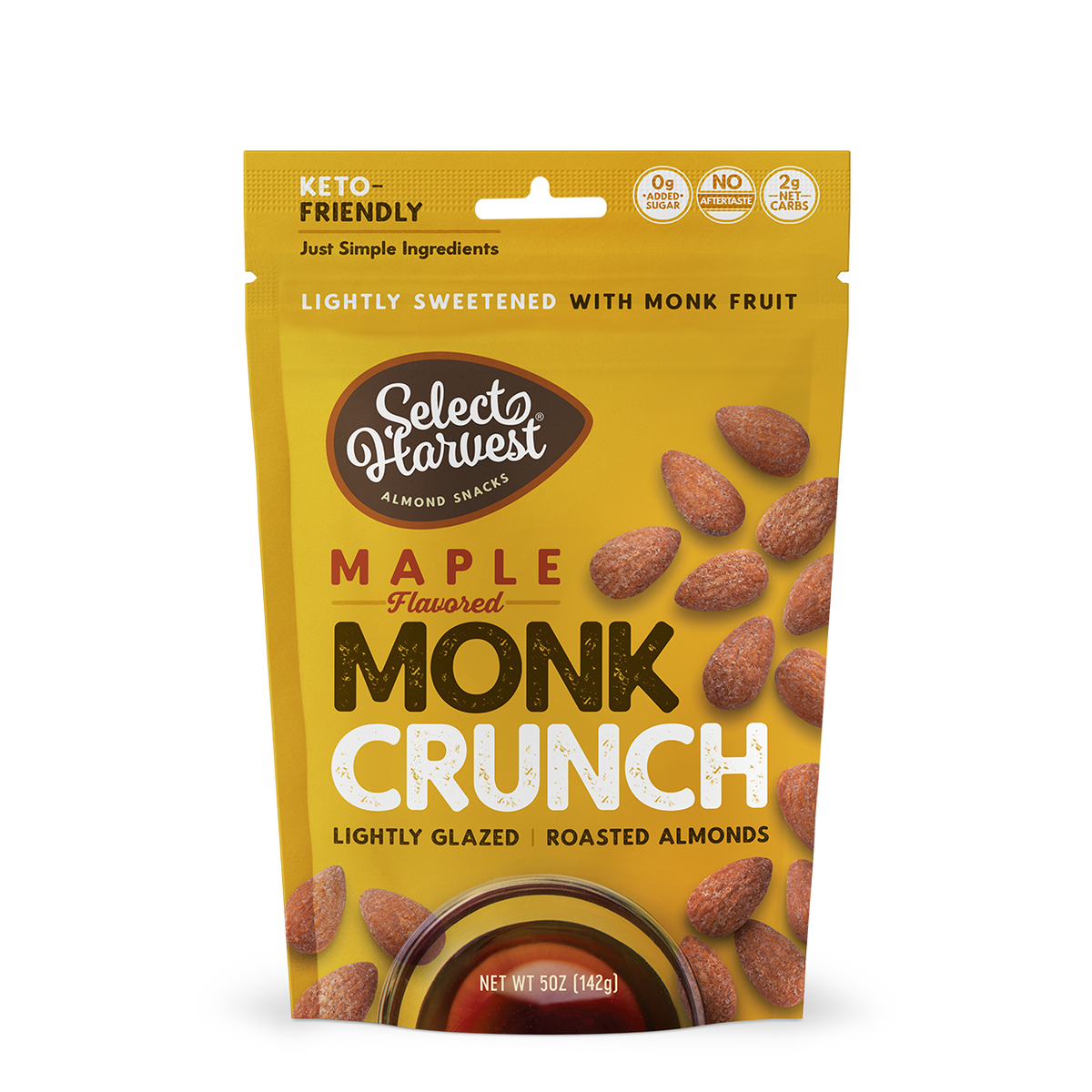 Maple Monk Crunch - California almonds sweetened with Monk Fruit